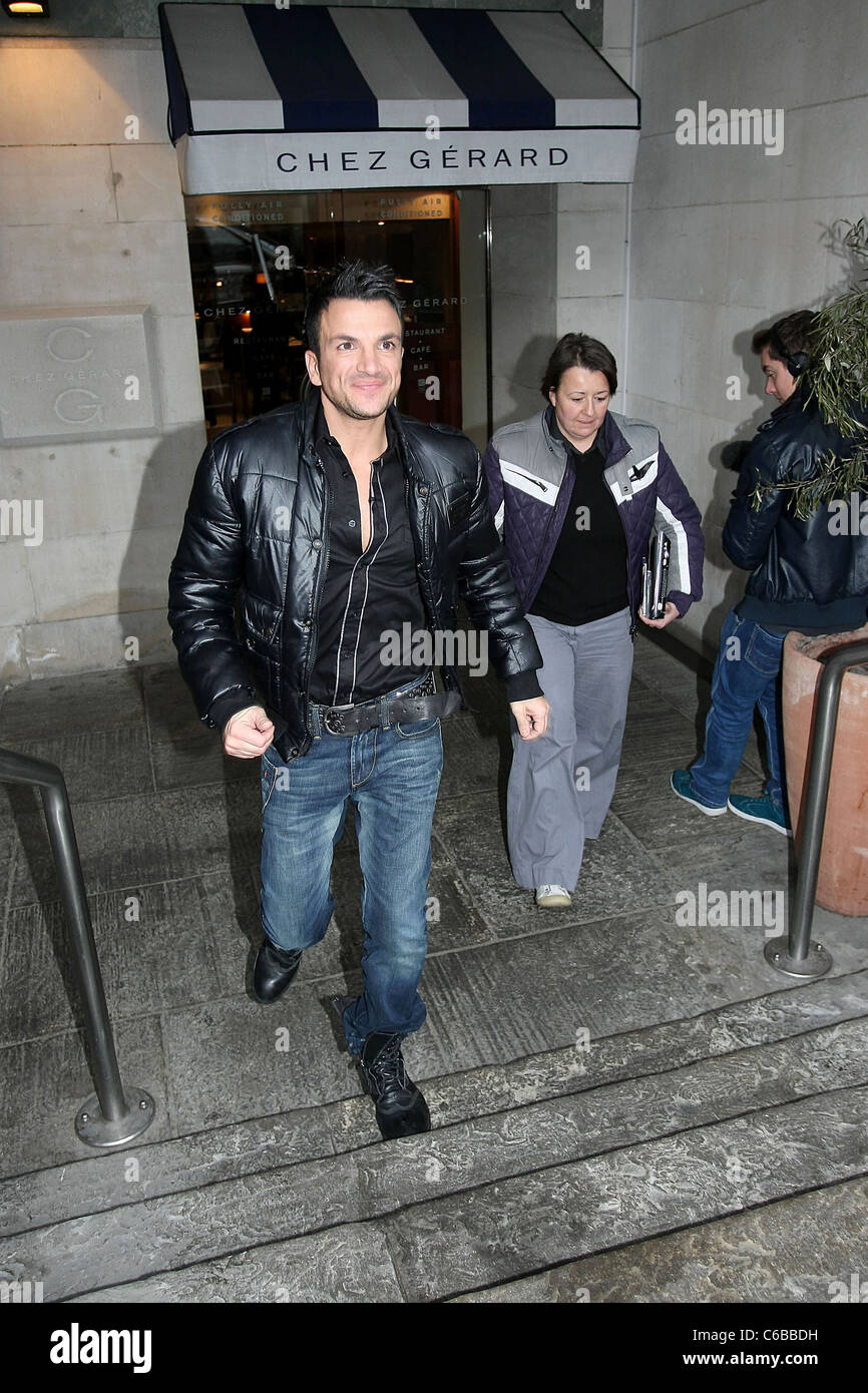 Peter andre leaving chez restaurant with his manager nicola london hi ...