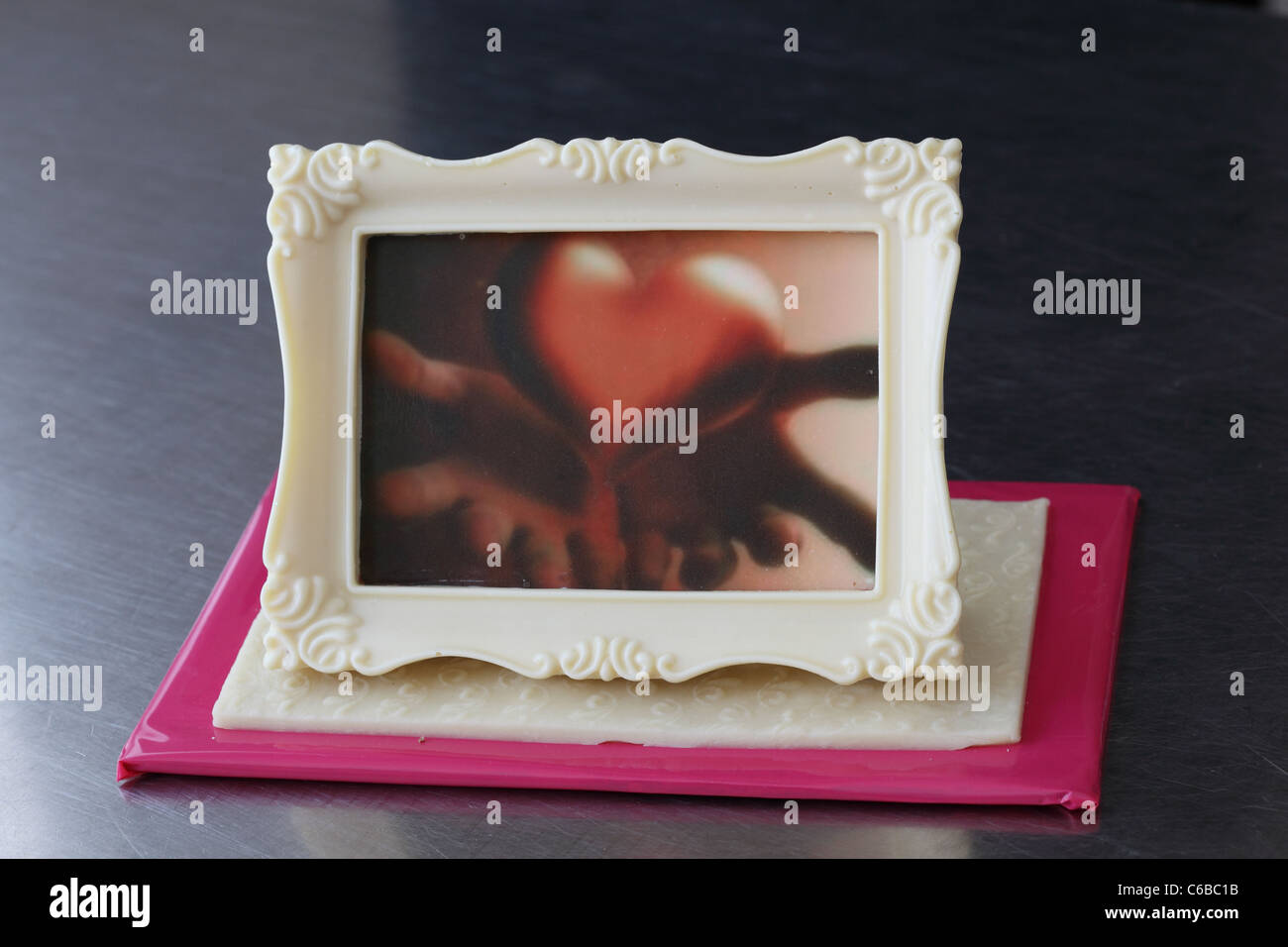 chocolate edible frame Stock Photo - Alamy