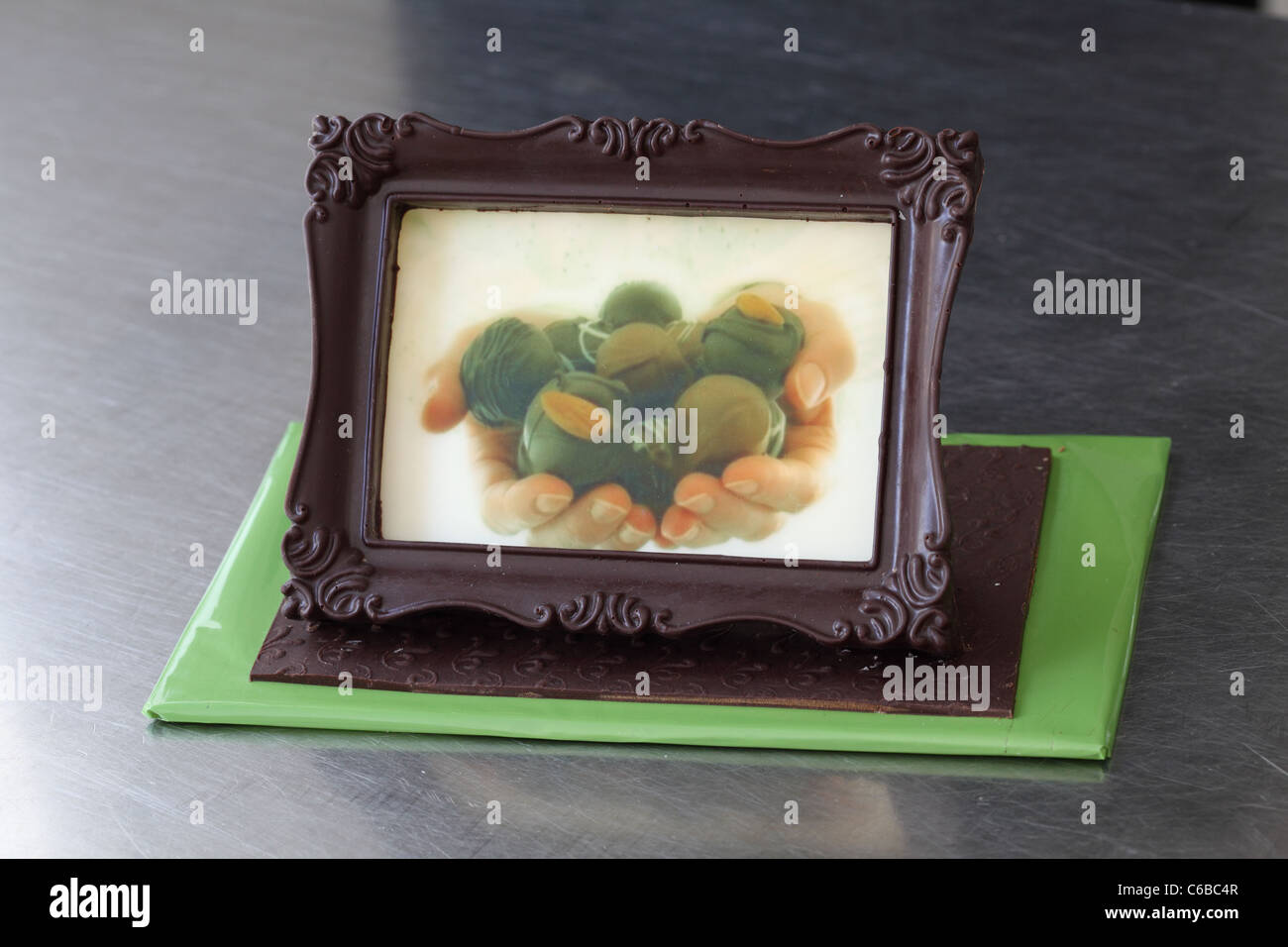 chocolate edible frame Stock Photo - Alamy