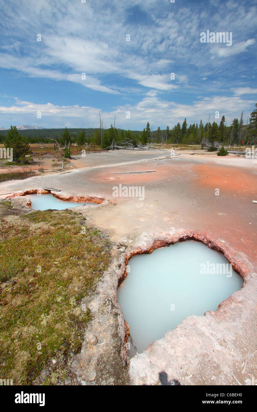 Artist Paint Pots - Yellowstone Stock Photo - Alamy