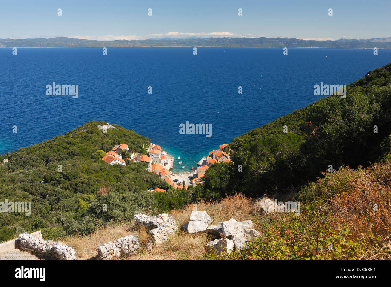 Lucica bay under Lastovo old town in Croatia Stock Photo - Alamy