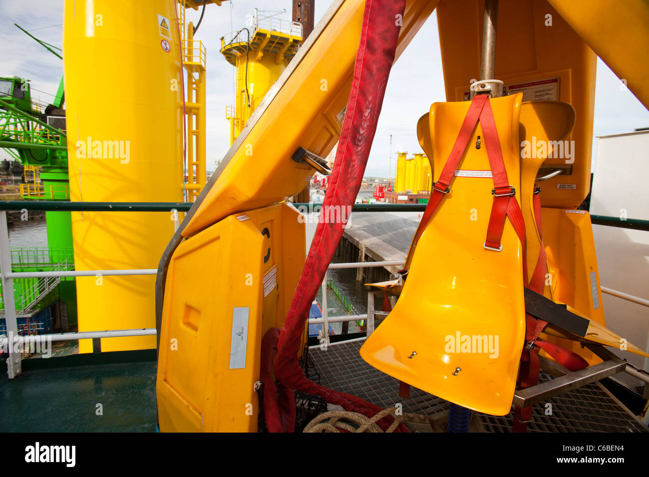 A Frog, personel transfer device on the jack up barge, The Goliath at ...
