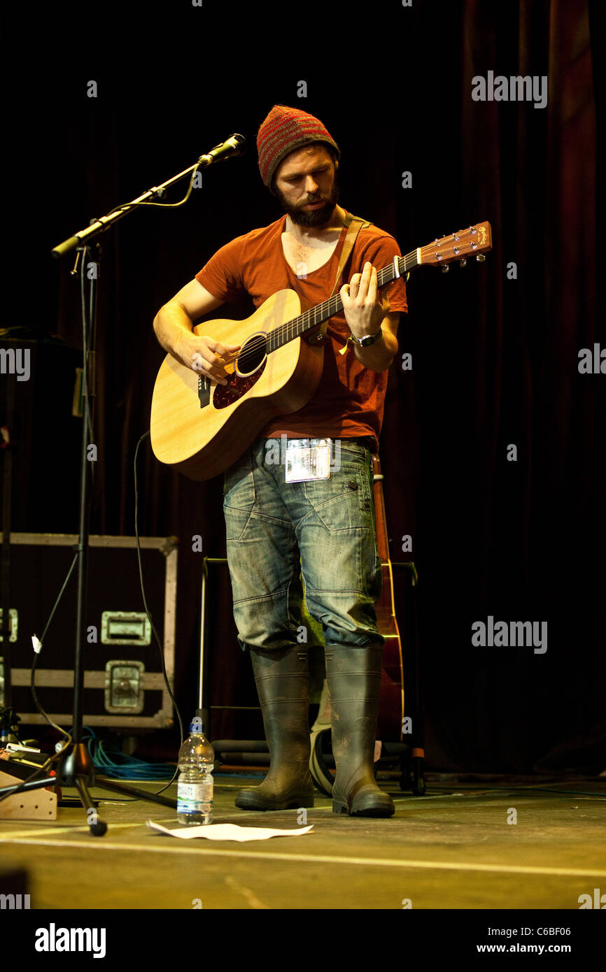 Chailo Sim performing on the far out stage at the Green Man festival ...
