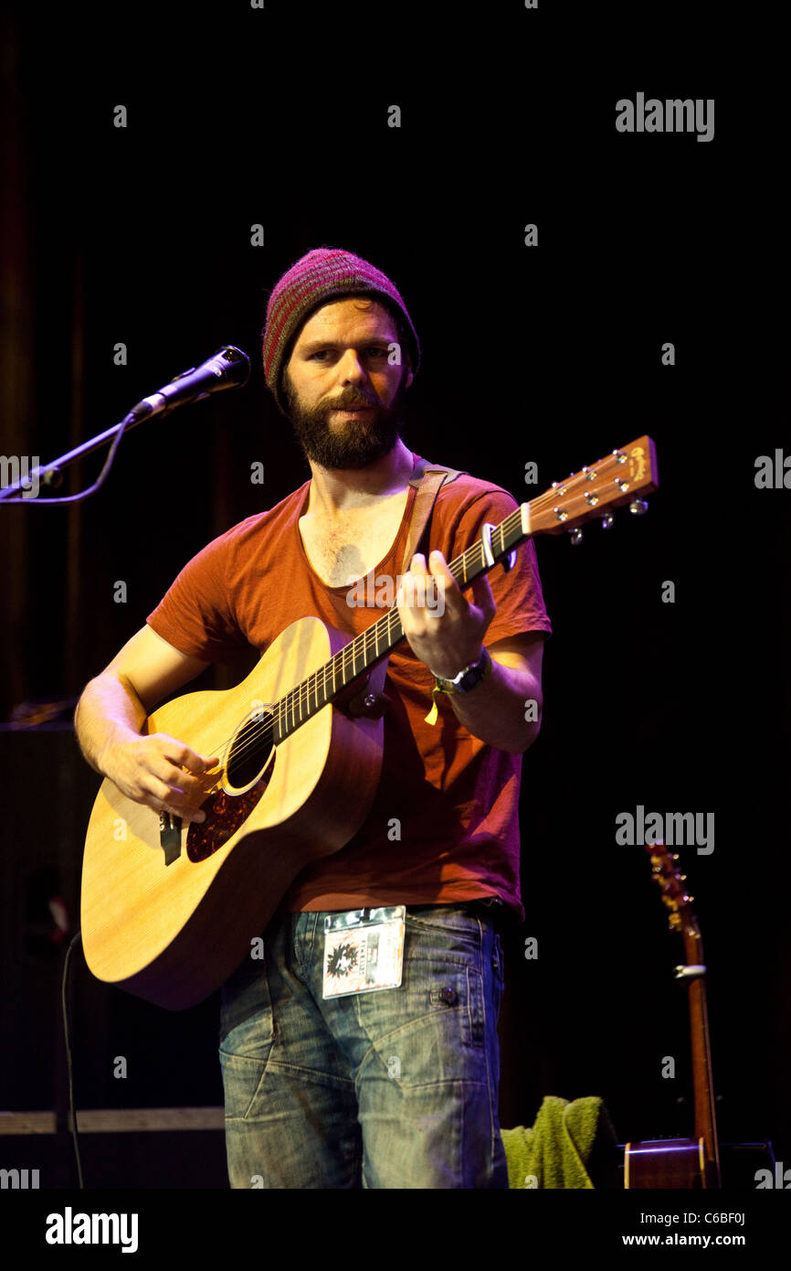 Chailo Sim performing on the far out stage at the Green Man festival ...