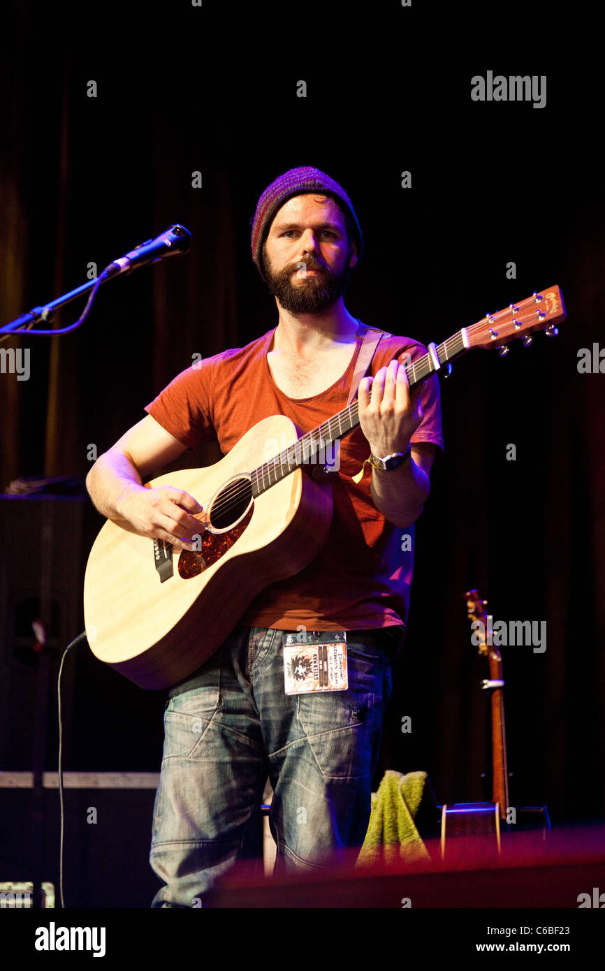 Chailo Sim performing on the far out stage at the Green Man festival ...