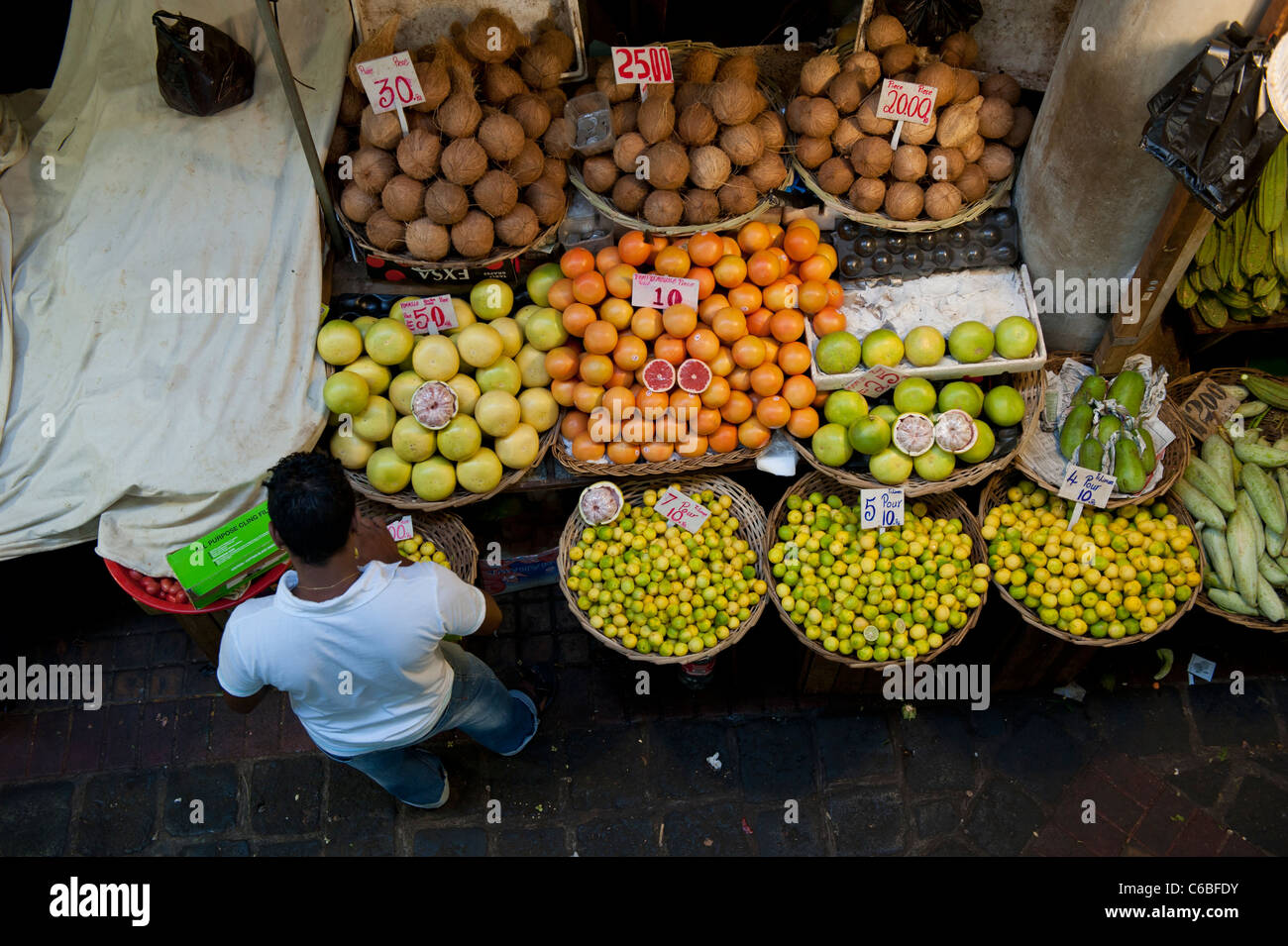Fruit and Vegetable Market Stall in Central Market, Port Louis ...