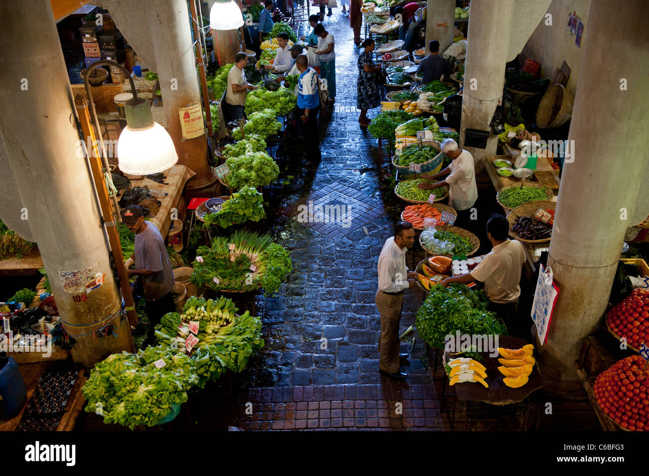 Fruit and Vegetable Market Stalls in Central Market, Port Louis ...