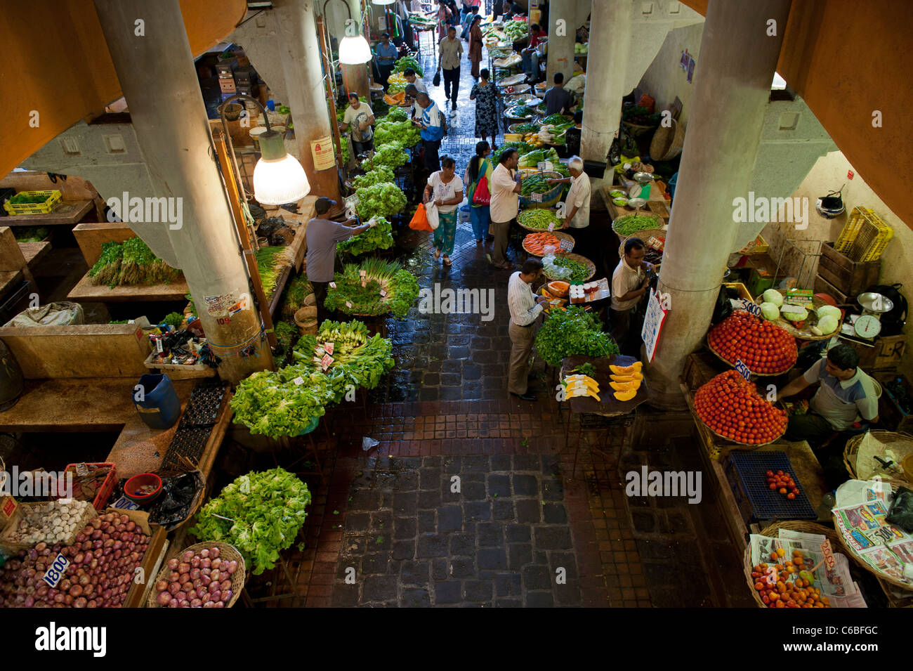 Fruit and Vegetable Market Stalls in Central Market, Port Louis ...