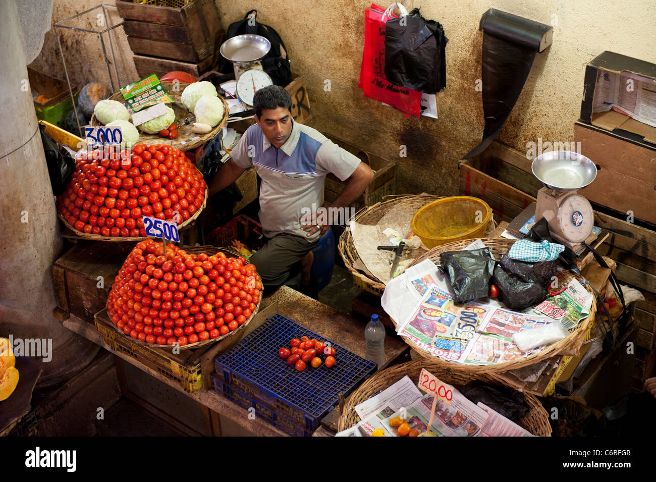Fruit and Vegetable Market Stall in Central Market, Port Louis ...