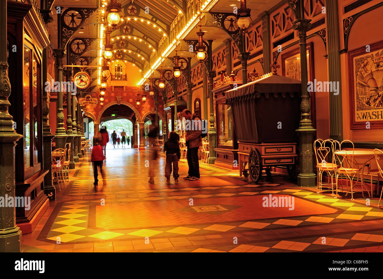 Discovery Arcade, Main Street. Disneyland Paris Stock Photo - Alamy