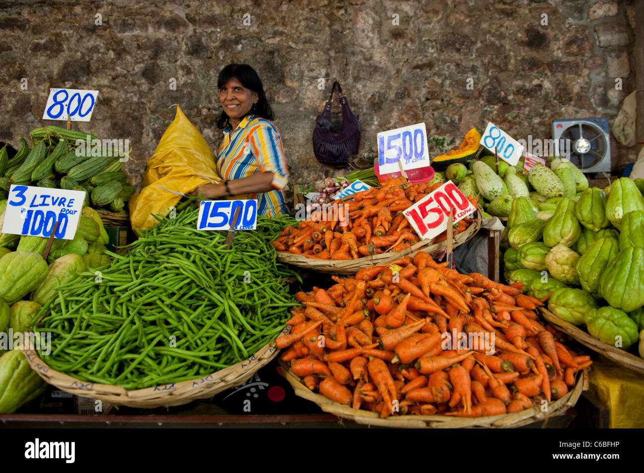 Fruit and Vegetable Market Stall in Central Market, Port Louis ...