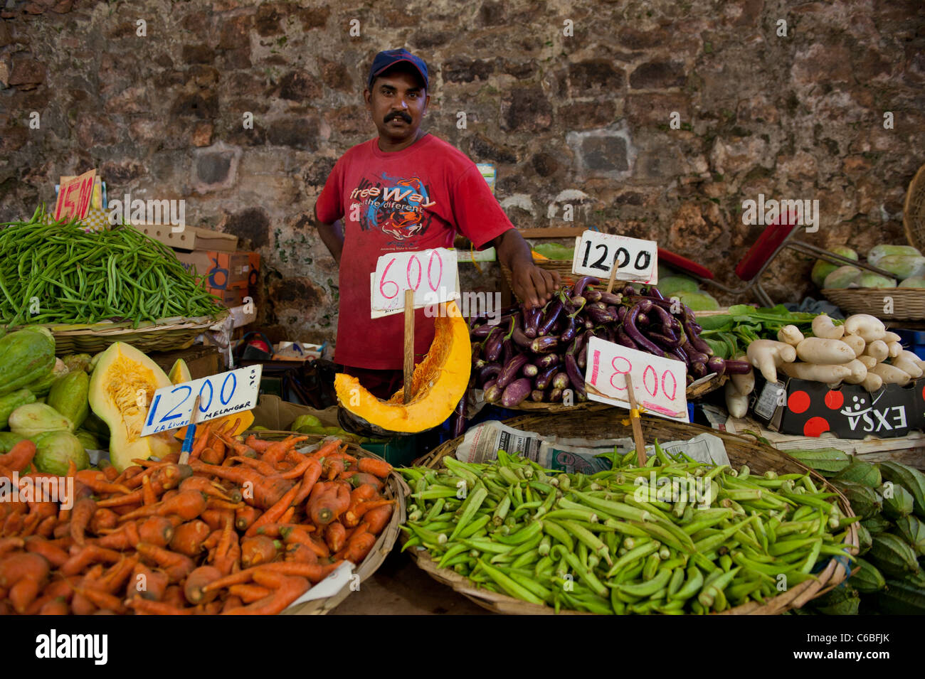 Fruit and Vegetable Market Stall in Central Market, Port Louis ...