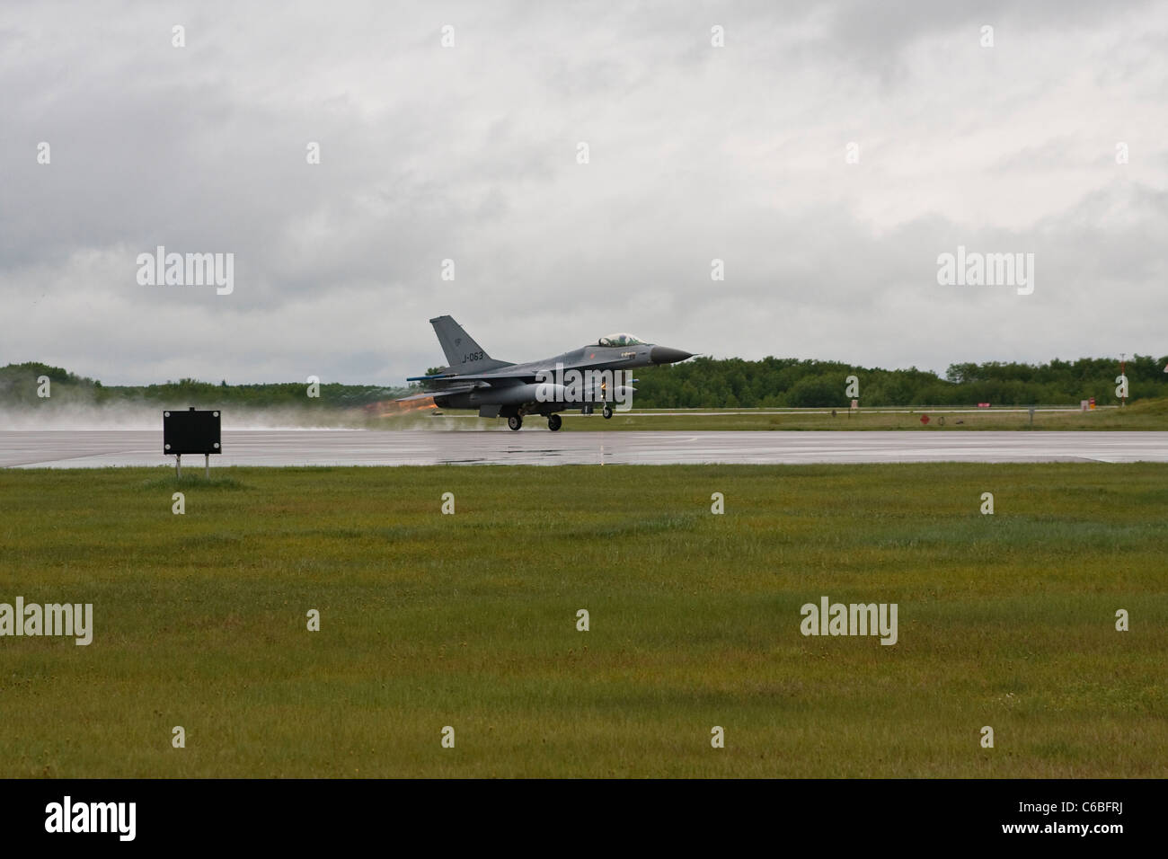 American F16 Fighters taking off during Maple Flag exercises in Cold ...