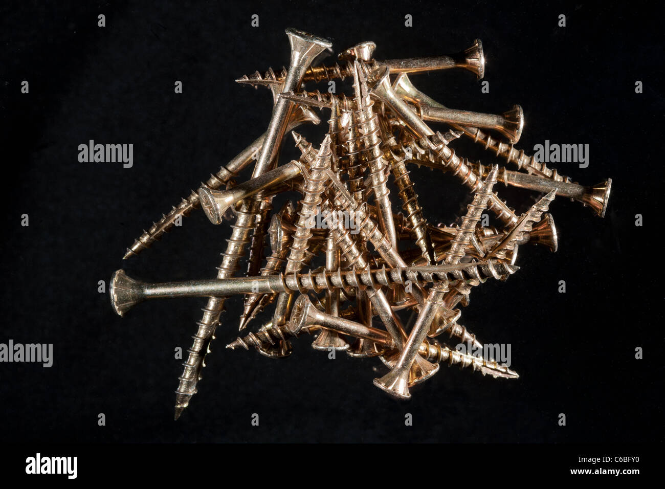 Mixture of Wood screws Stock Photo - Alamy