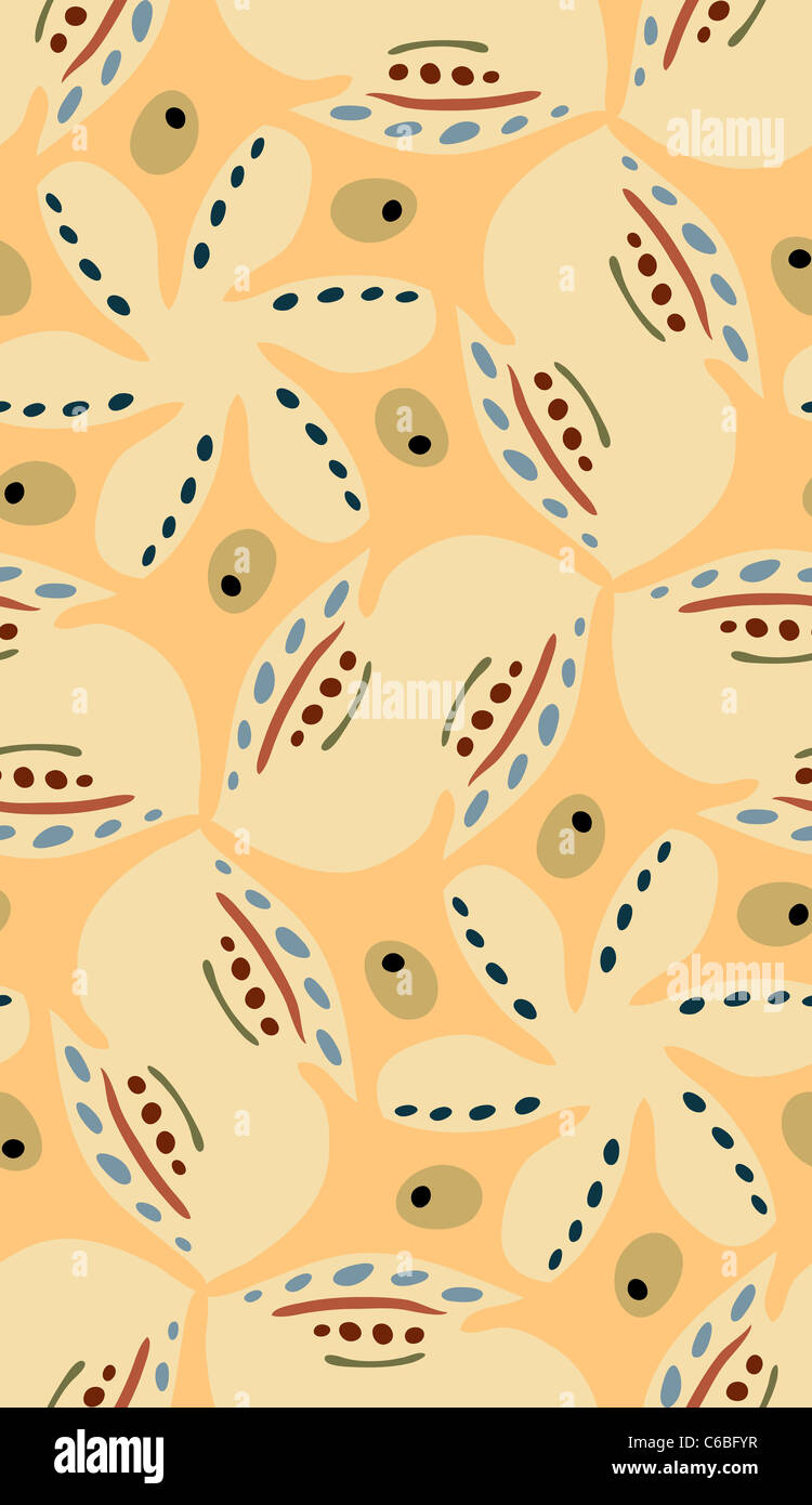 Seamless wallpaper background pattern of leaf and cell shapes Stock ...