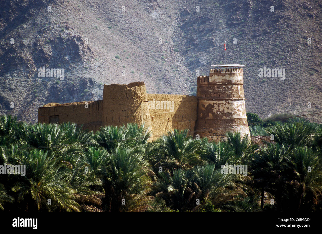 Bithnah Fort guards a pass in the Hajjar Mountains, Fujairah, United ...