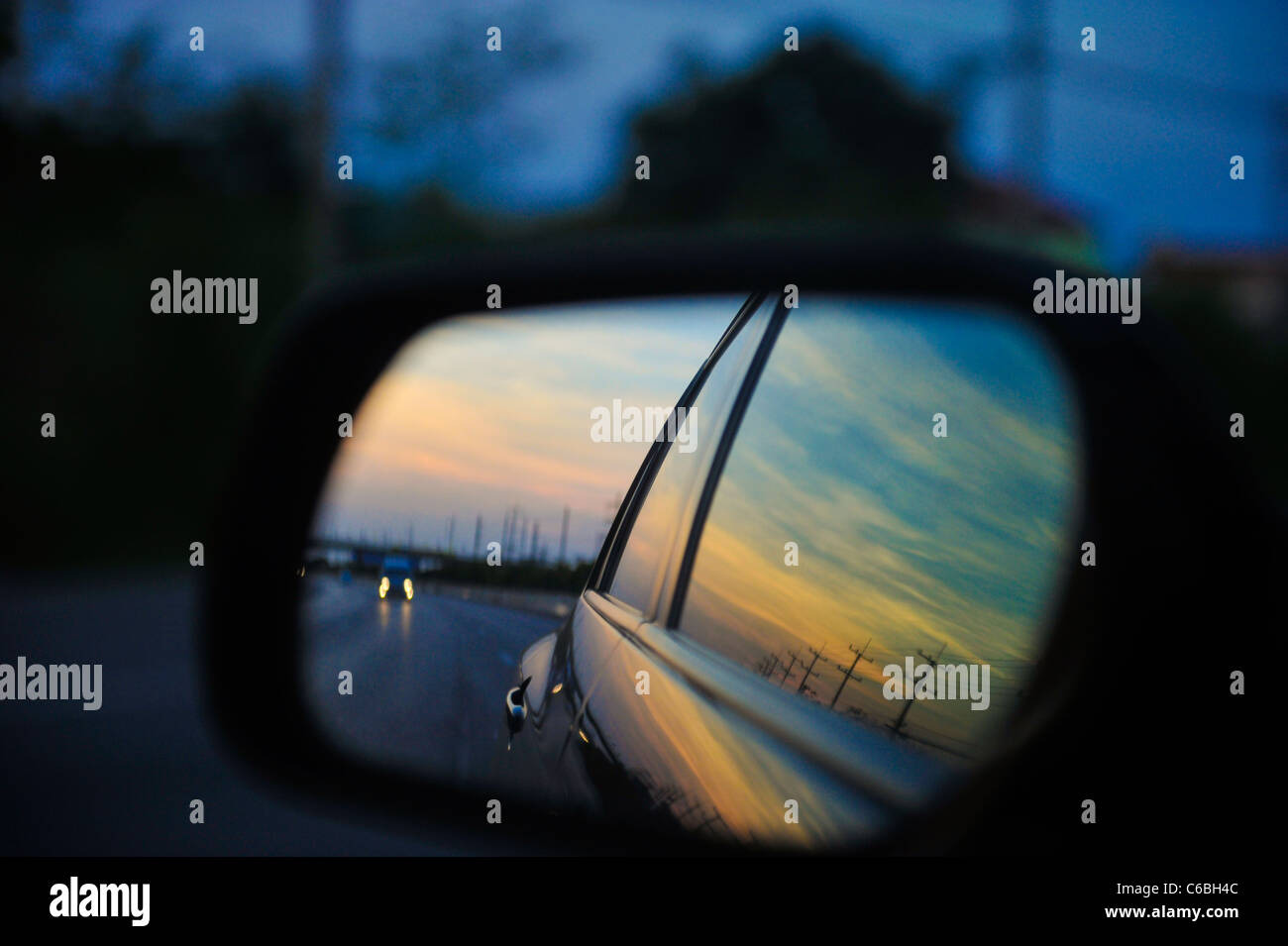 Sunset from car hi-res stock photography and images - Alamy