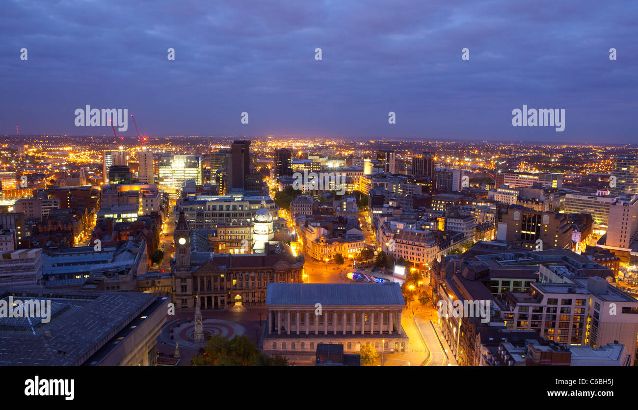 Cityscape of Birmingham at night, England, UK Stock Photo - Alamy