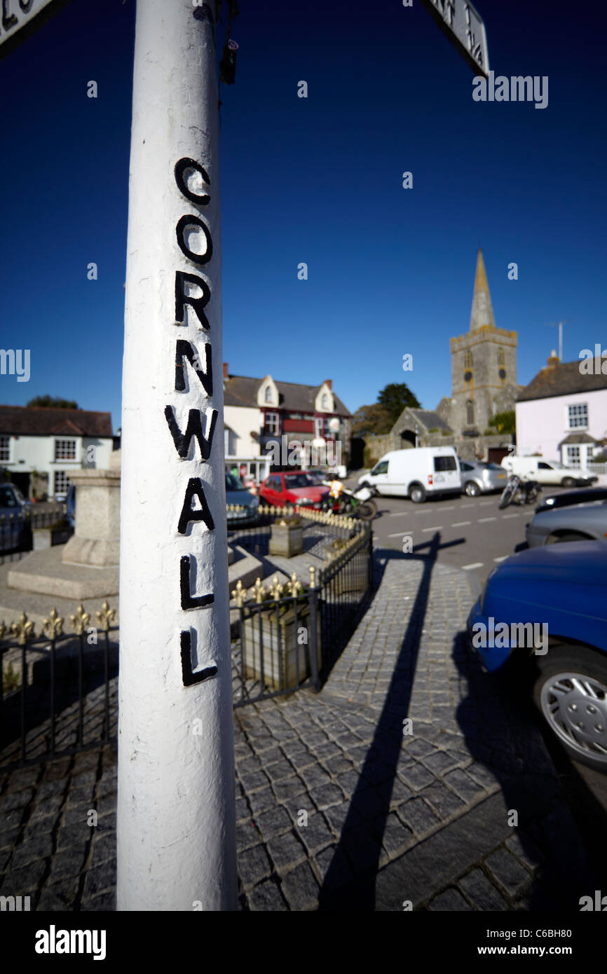 Village square, St.Keverne, Lizard Peninsula, Cornwall, UK Stock Photo ...