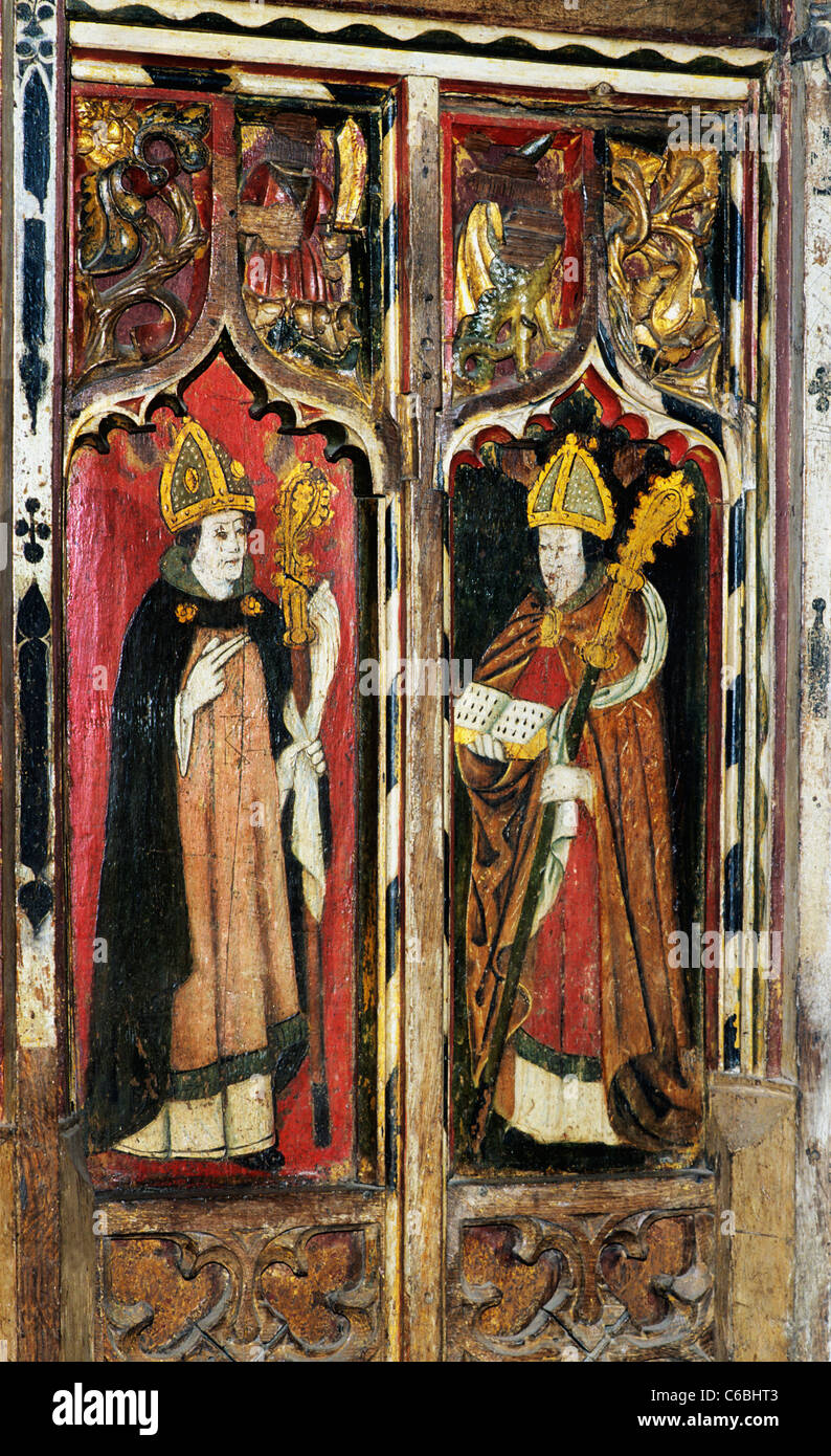 Morston Norfolk. Rood screen, St. Ambrose, St. Augustine, two of The ...
