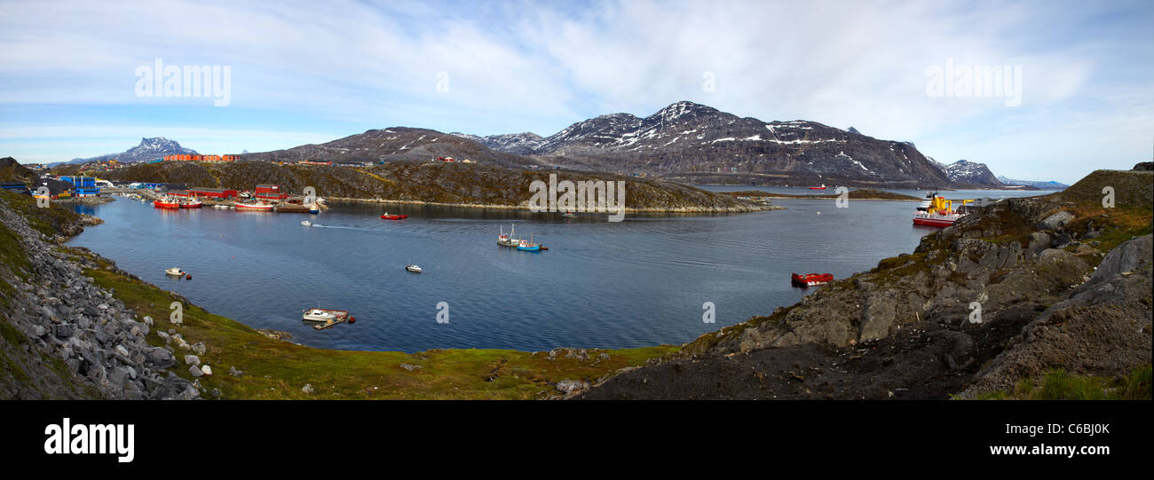 Industrial harbor panorama, Nuuk (Godthab), Greenland Stock Photo - Alamy