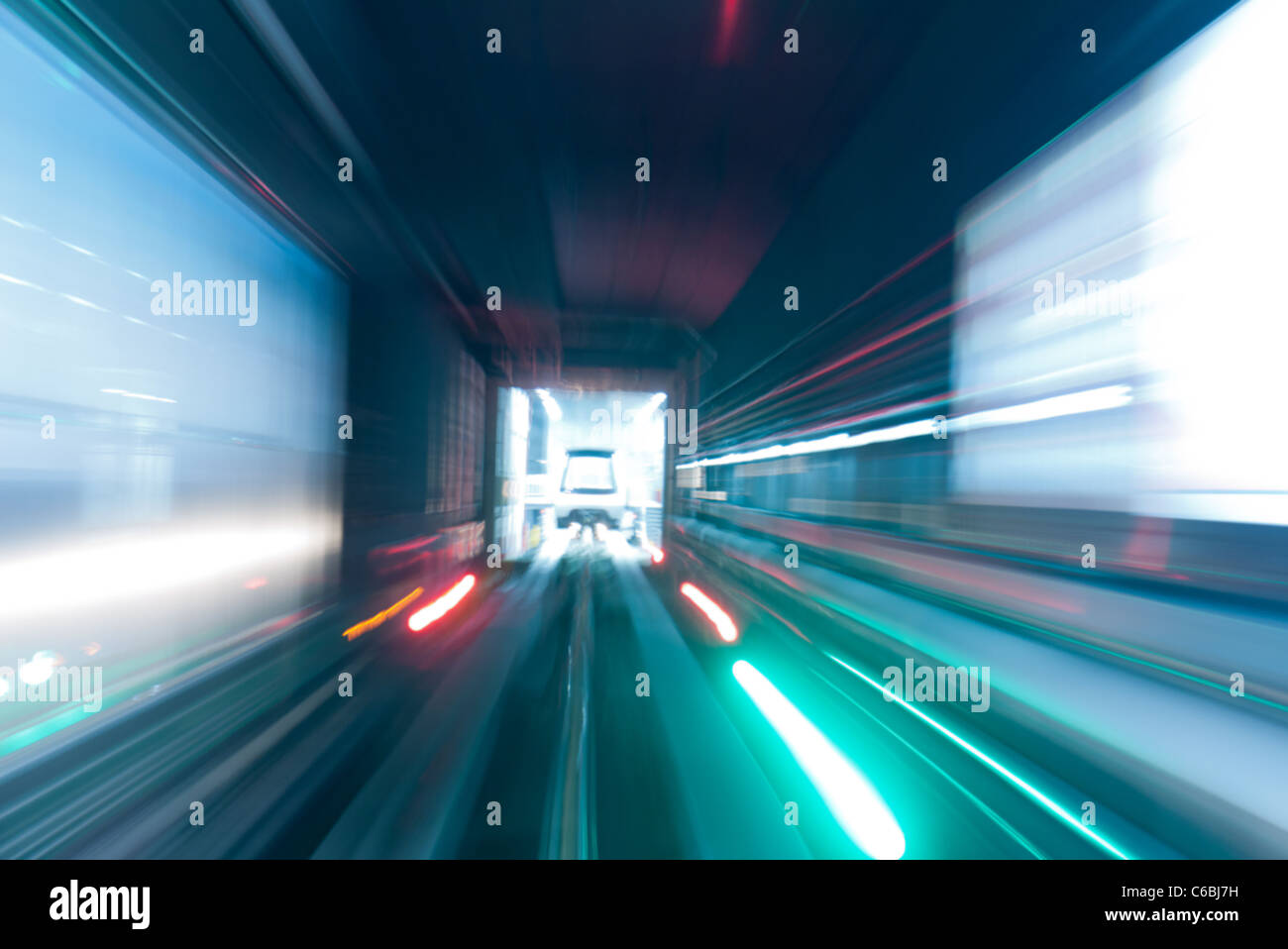 Train moving in subway tunnel Stock Photo - Alamy