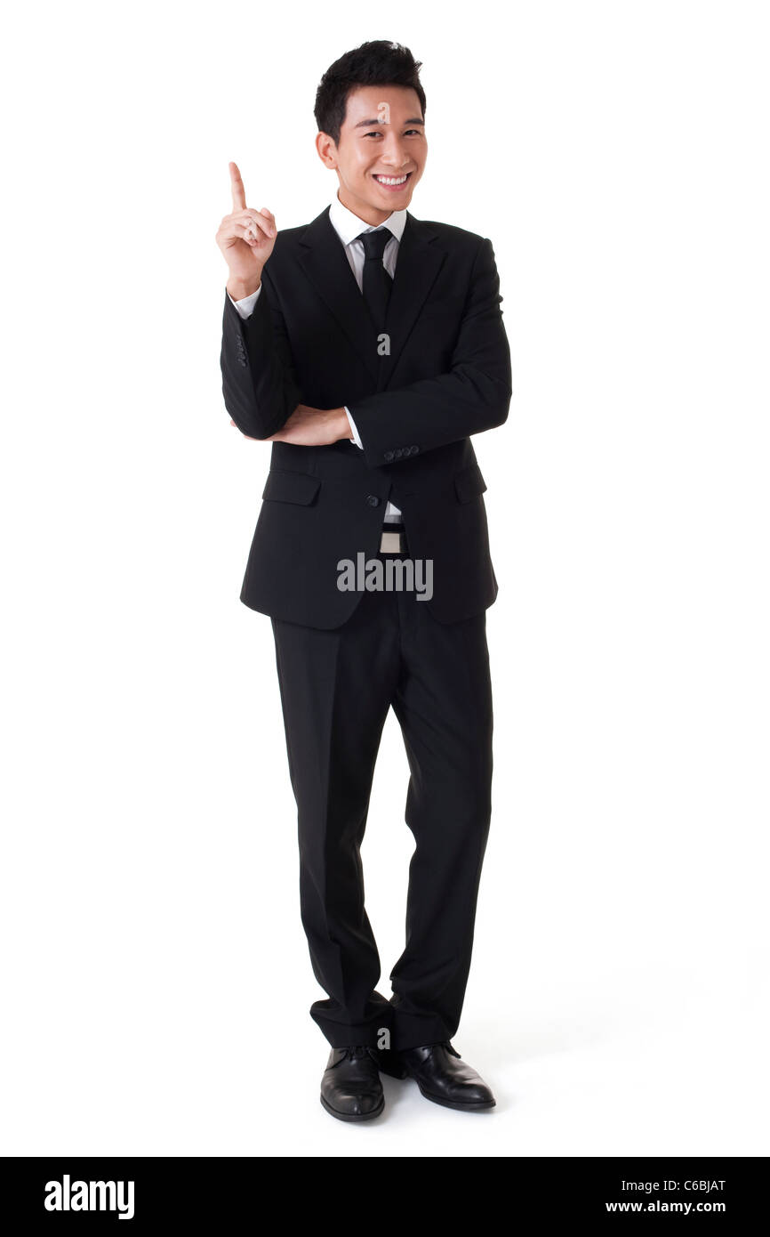 Man pointing with the the way out Cut Out Stock Images & Pictures - Alamy