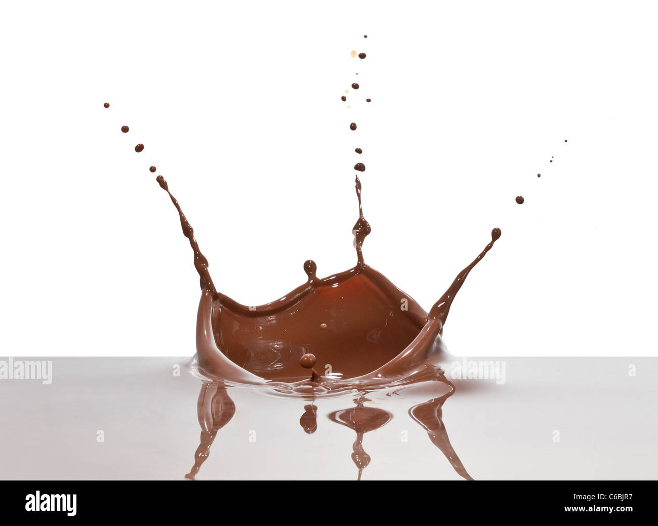chocolate splash closeup isolated on white background Stock Photo - Alamy