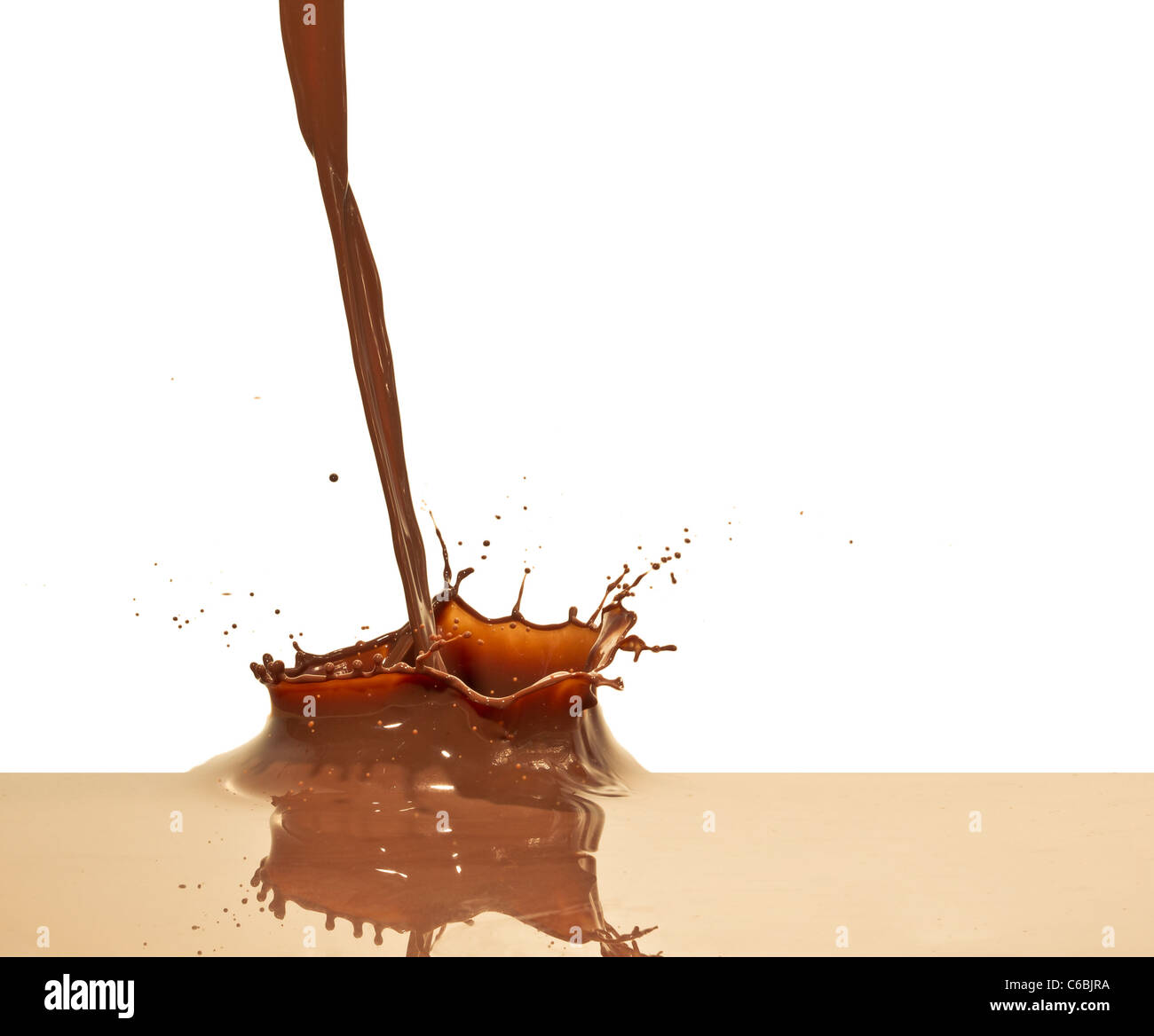 chocolate splash closeup isolated on white background Stock Photo - Alamy