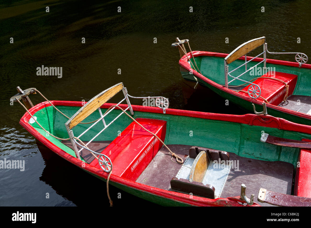Rowing boats available to hire on the River Nidd in Knaresborough ...