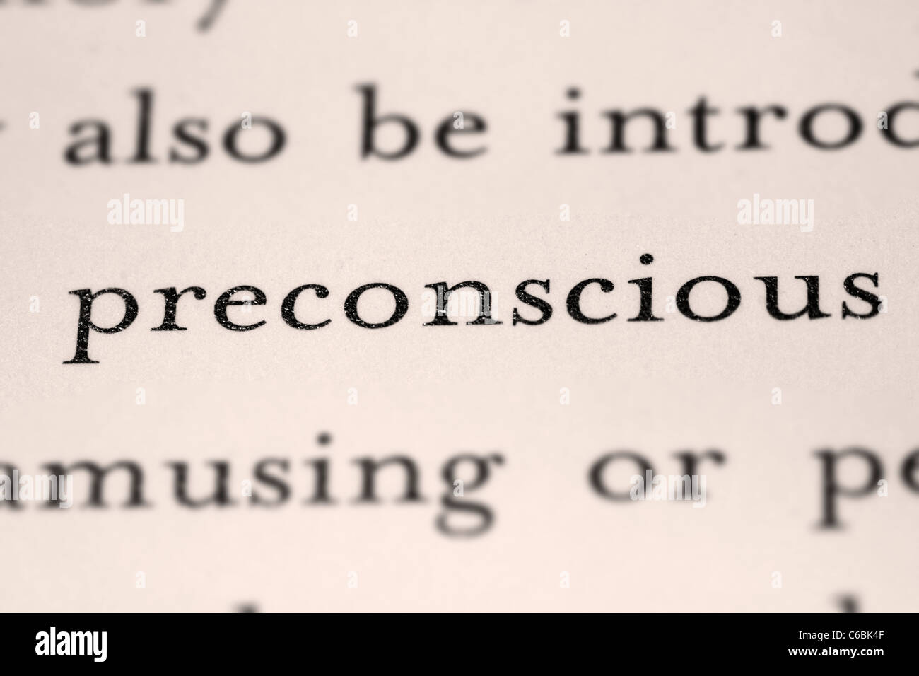 close up of word preconscious in text Stock Photo - Alamy