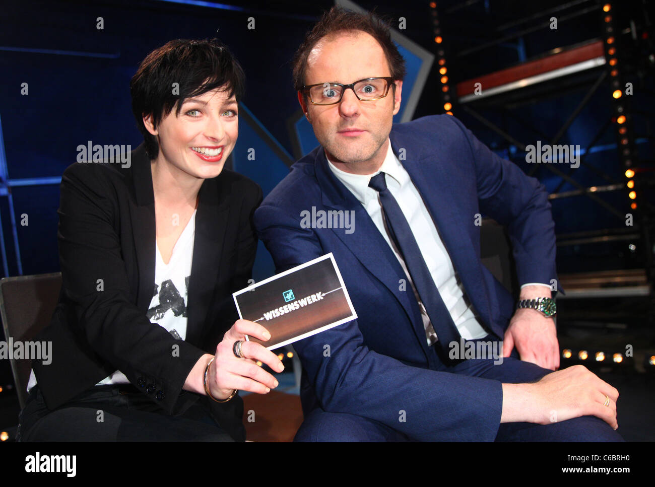 Kathy Weber and Vince Ebert promote their new TV show "Wissenswerk" on ...