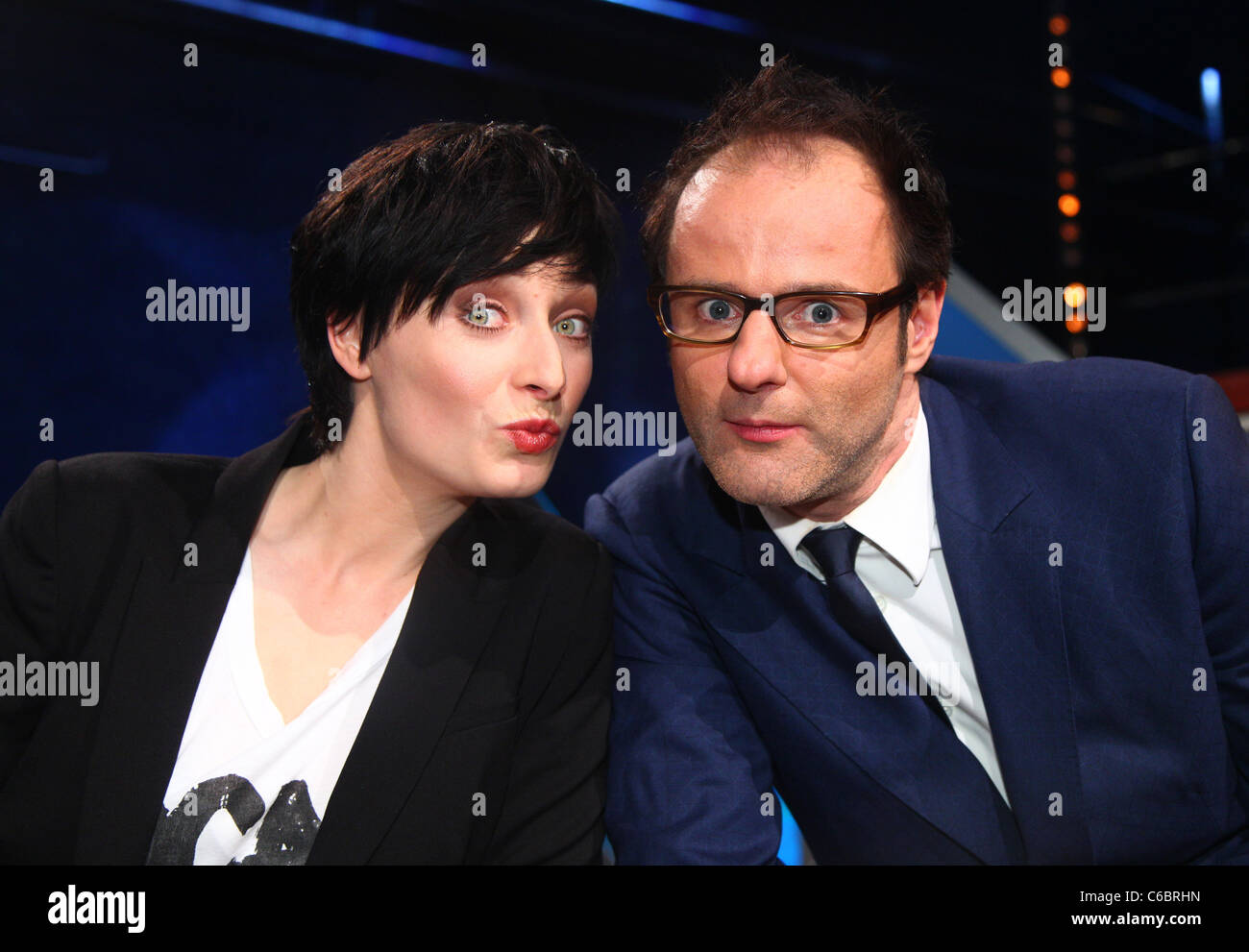 Kathy Weber and Vince Ebert promote their new TV show "Wissenswerk" on ...