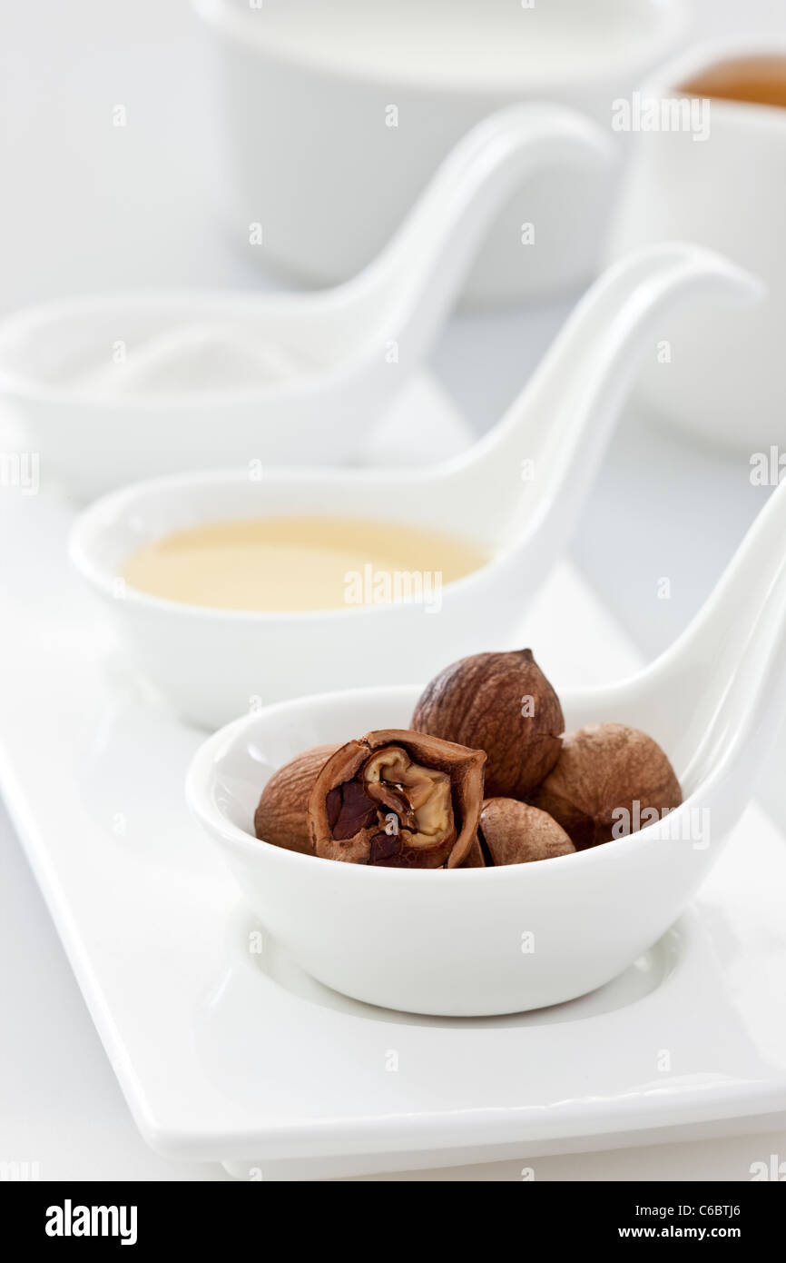 Spoons with food Stock Photo - Alamy