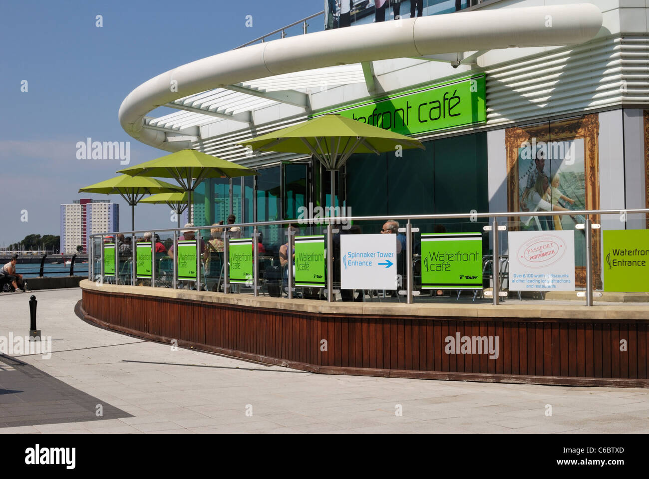 Seafront Cafe under the Spinnaker Tower at Gunwharf Quays in Portsmouth ...