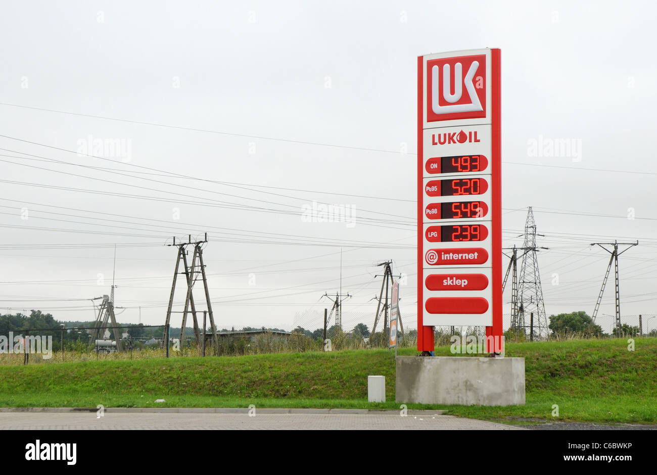 LUKoil petrol station in Poland Stock Photo - Alamy