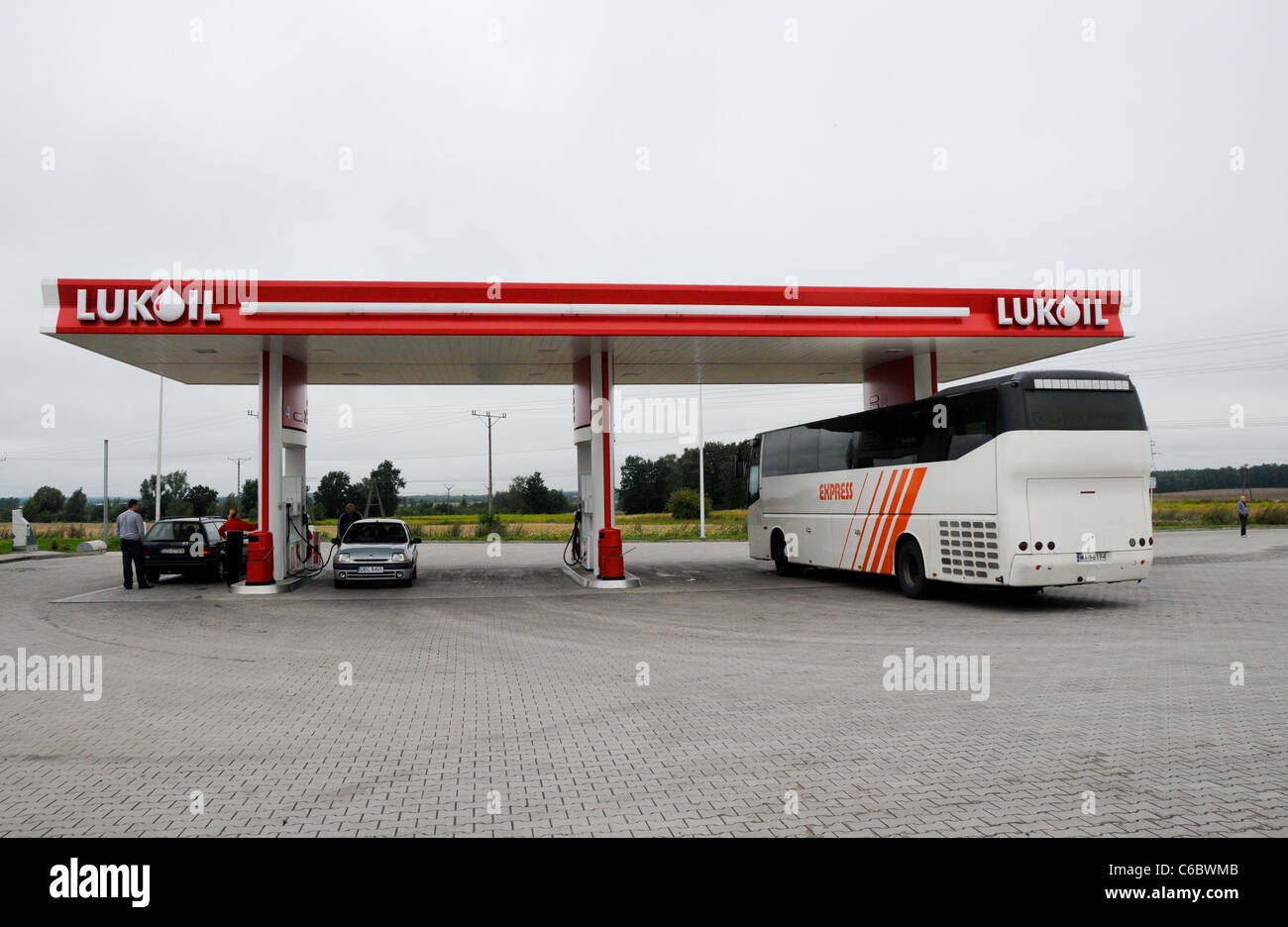LUKoil petrol station in Poland Stock Photo - Alamy