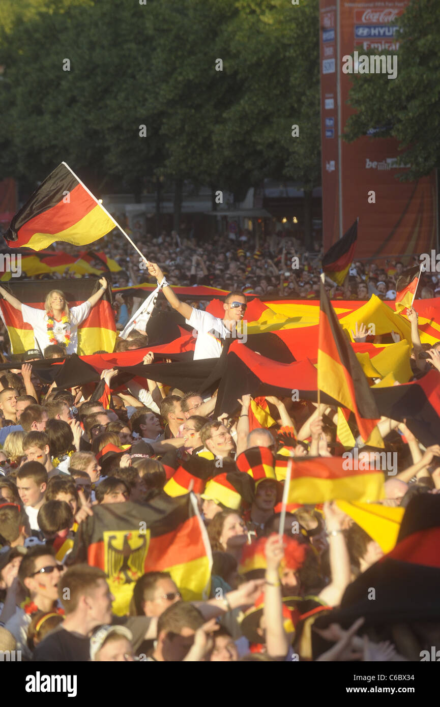 German football fans at the World Cup Fan Fest at Strasse des 17. Juni ...