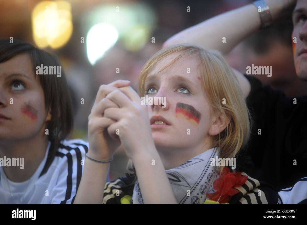 German football fans at the World Cup Fan Fest at Strasse des 17. Juni ...