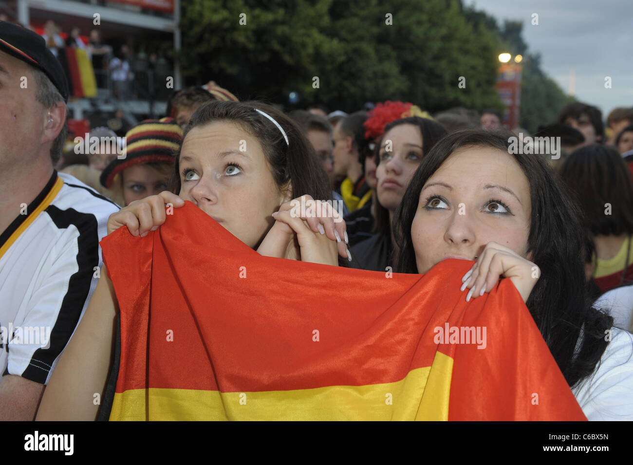 German football fans at the World Cup Fan Fest at Strasse des 17. Juni ...