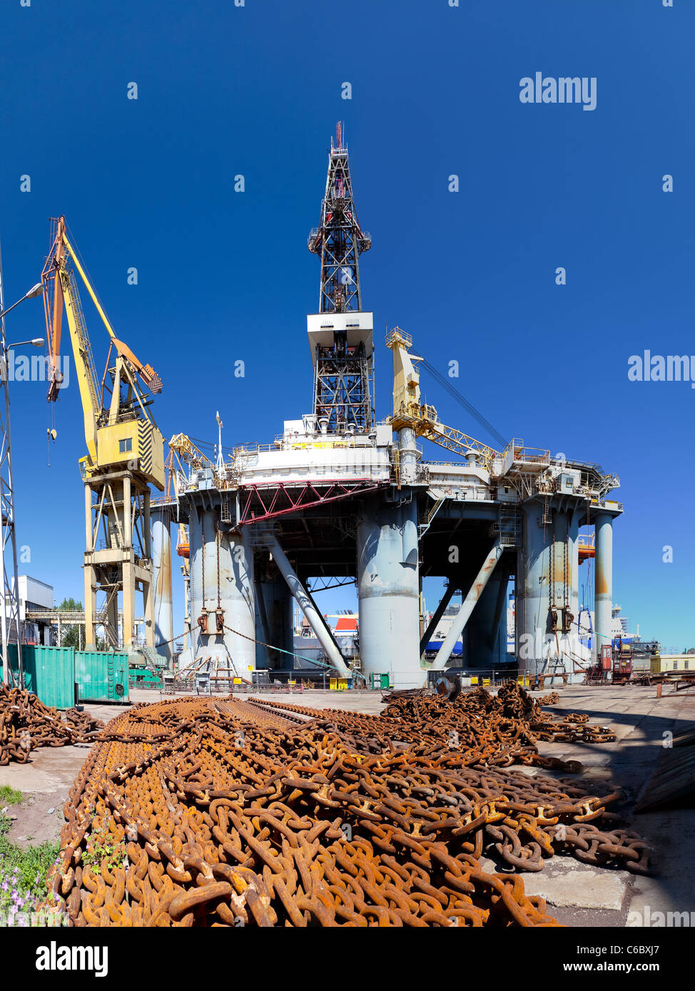 Repair of oil rig in the shipyard Gdansk, Poland Stock Photo - Alamy