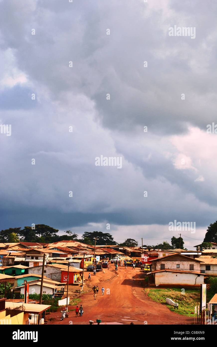 Storm brewing over Gbarnga, Liberia Stock Photo - Alamy