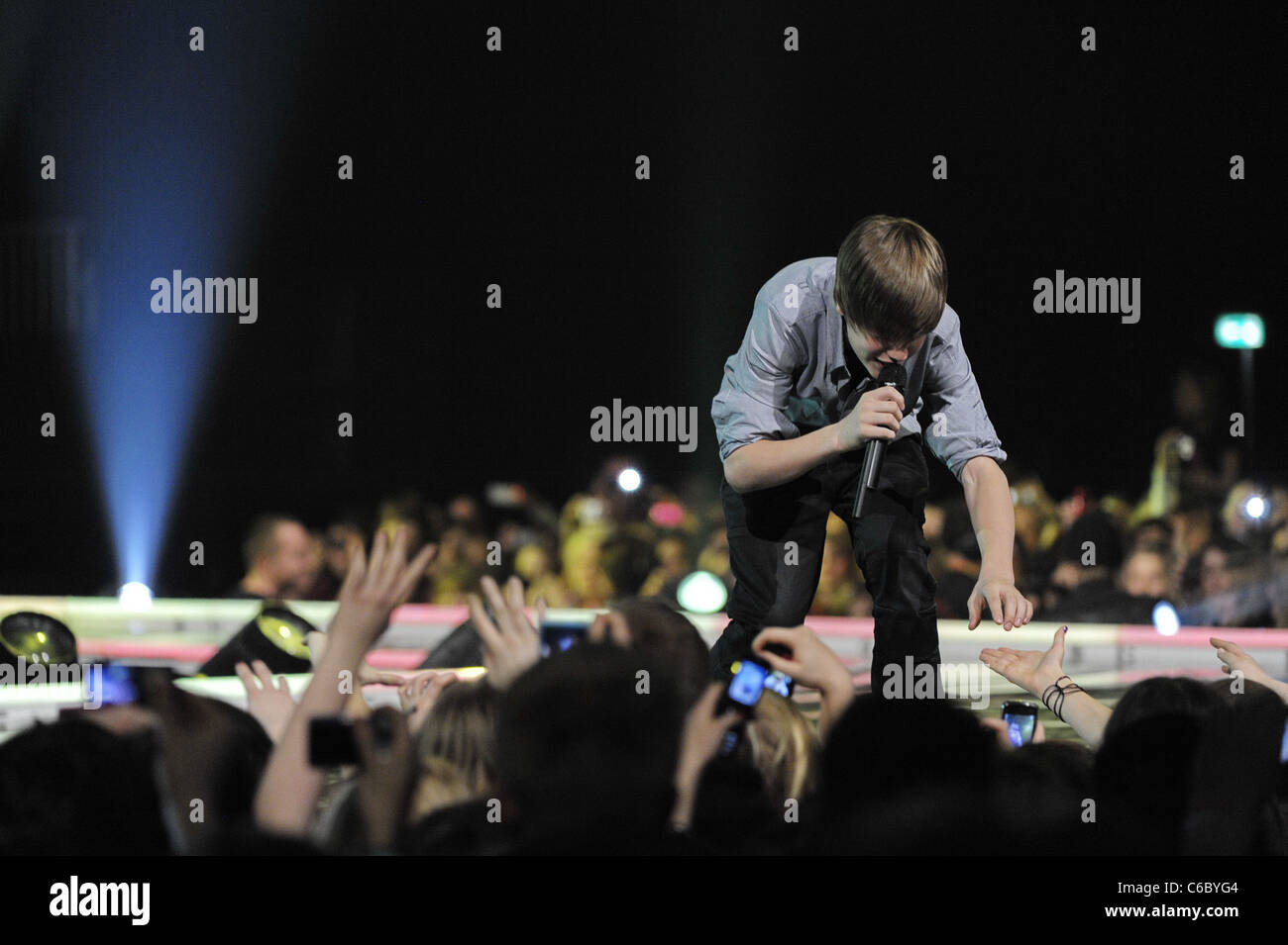 Justin Bieber at German TV station RTL2 music show The Dome 53 at ...