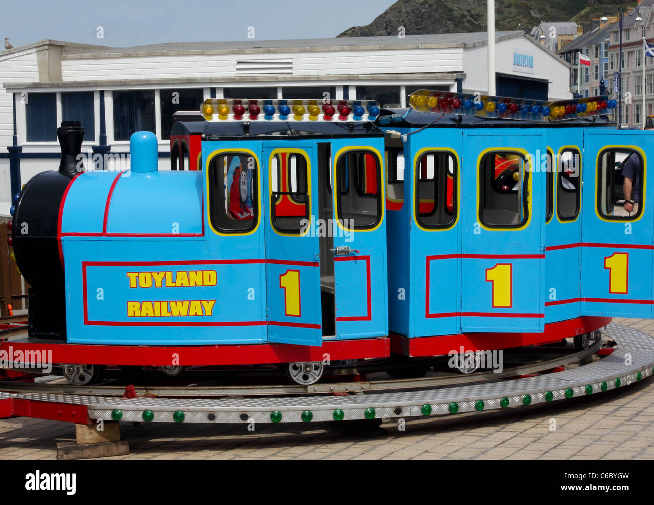 Toyland train at Aberystwyth Promenade Stock Photo - Alamy