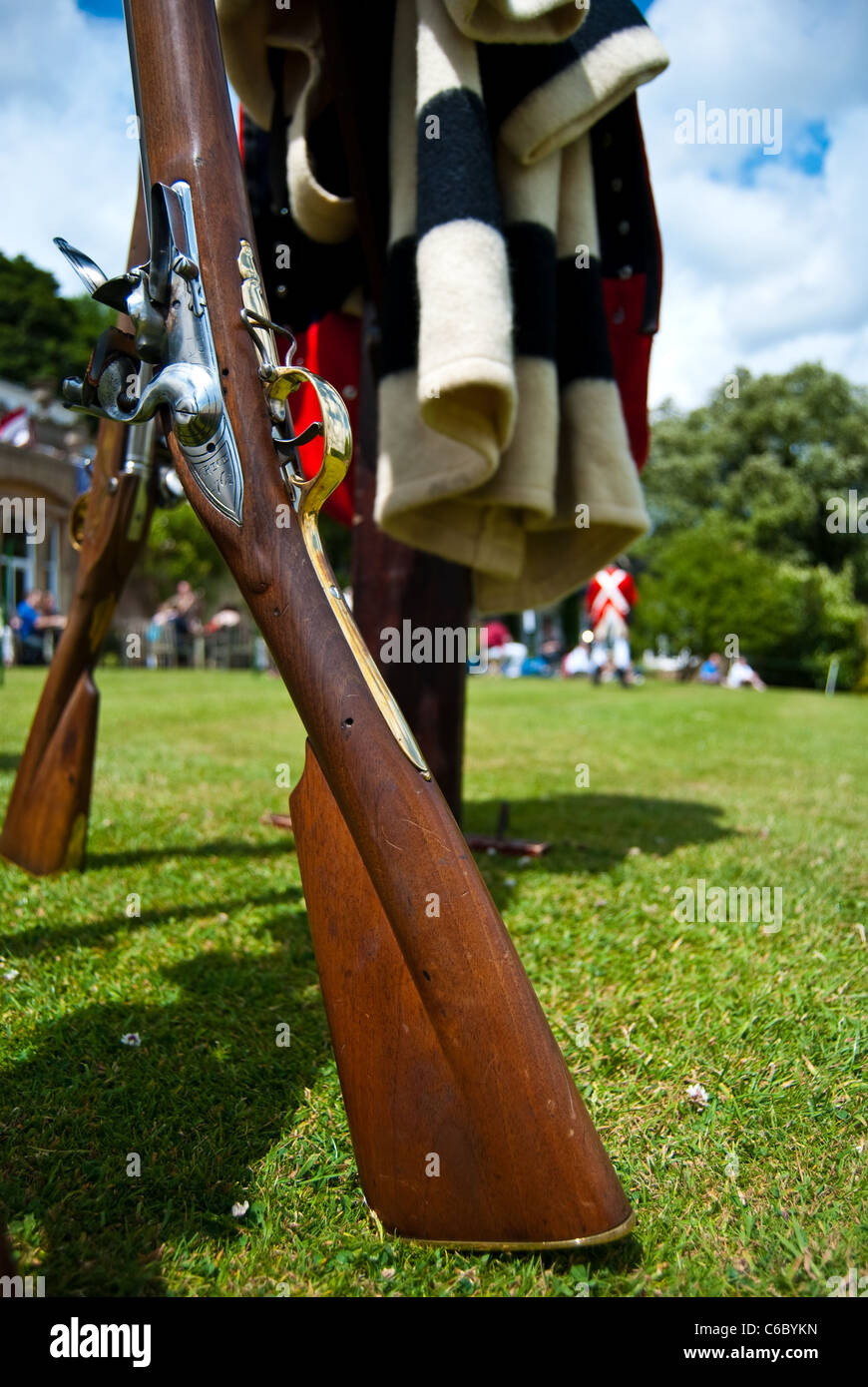 Muskets at rest on the rack Stock Photo - Alamy