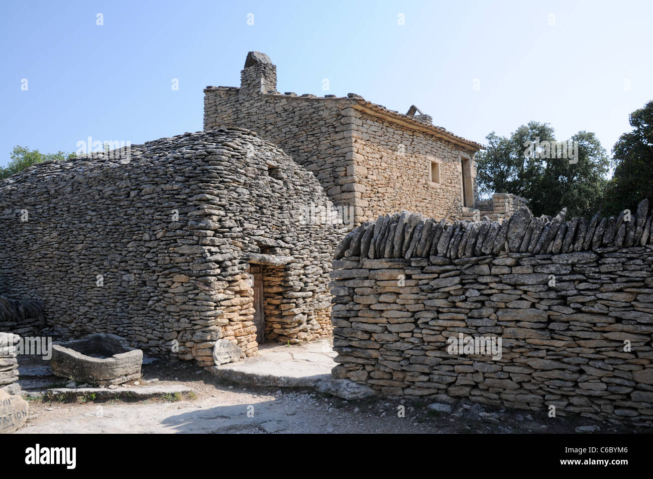 Ancient hut made from stones in The Bories Village, near Gordes in ...