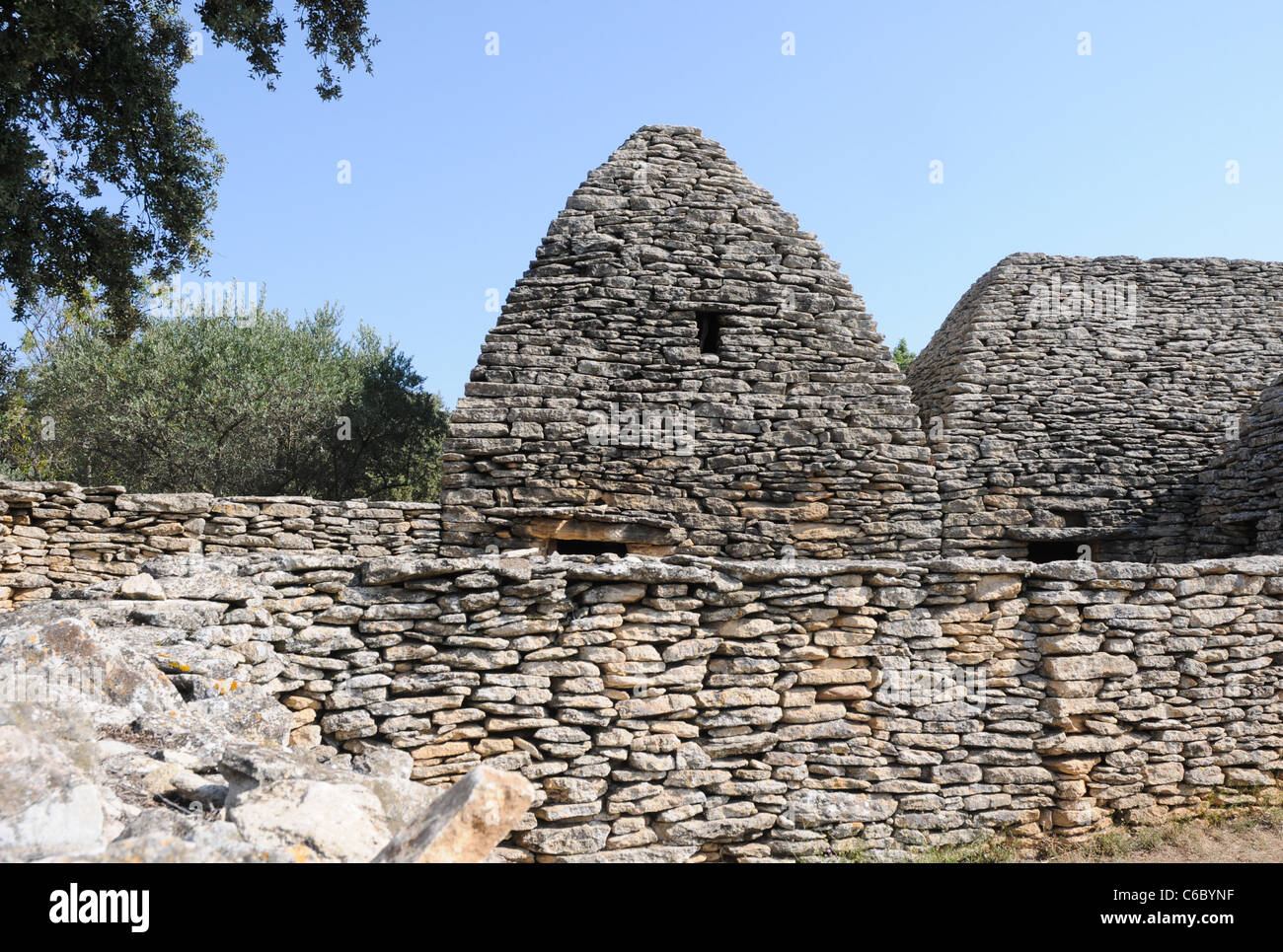 Ancient hut made from stones in The Bories Village, near Gordes in ...
