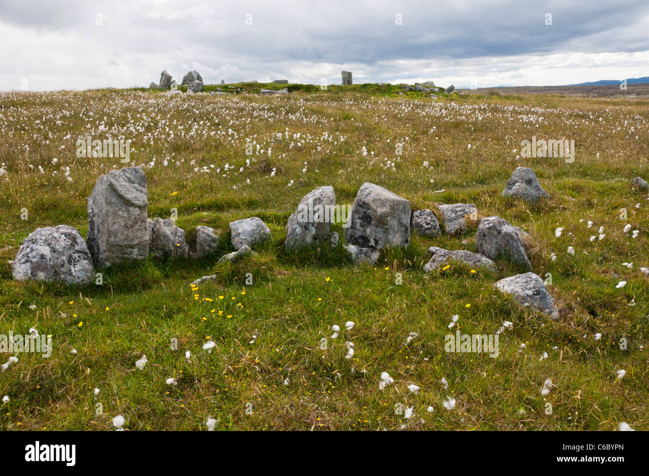 Steinacleit stone circle near Siadar on the north west coast of the ...
