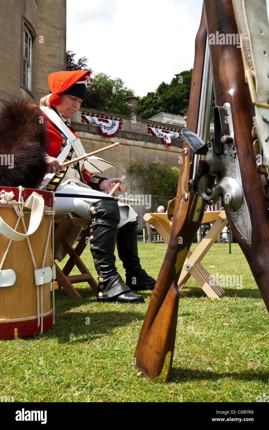 A drummer from the Association of Crown Forces practices Stock Photo ...
