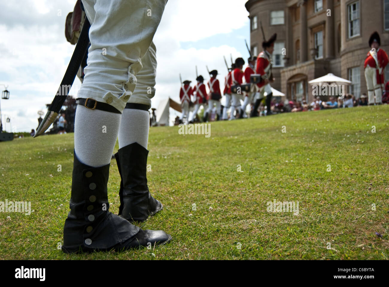Men of the Crown Forces and Queens Rangers form up for the 4th July ...